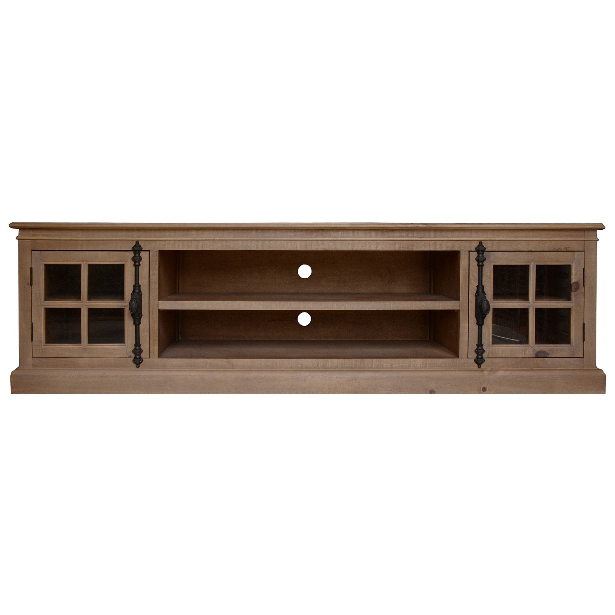 Cognac Pine Timber 2 Door TV Unit | Instyle Decor